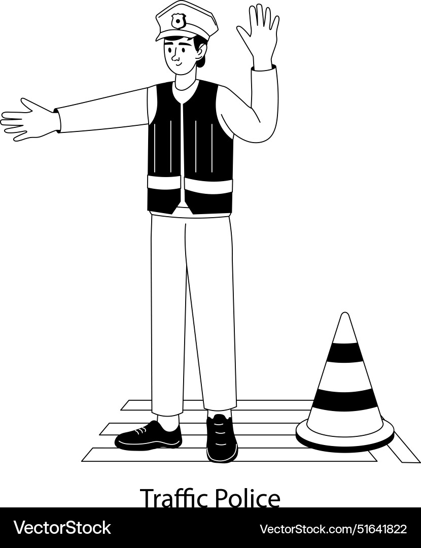 Traffic police Royalty Free Vector Image - VectorStock
