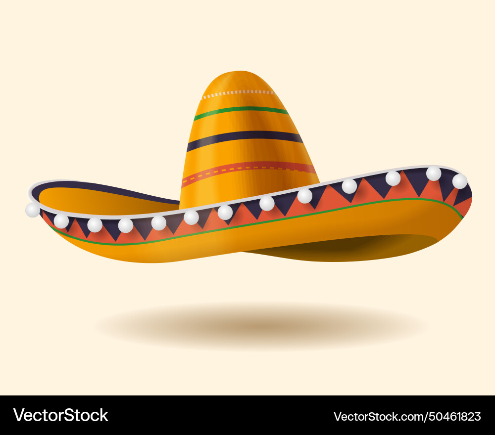 3d traditional mexican hat Royalty Free Vector Image