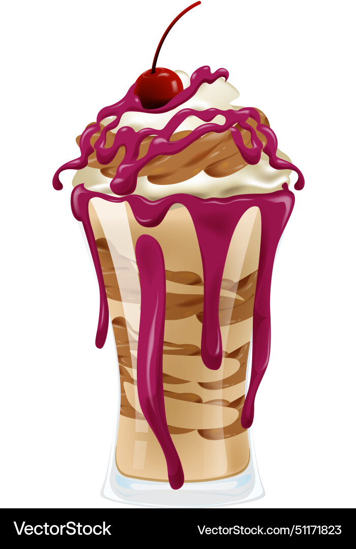 A decadent ice cream sundae Royalty Free Vector Image