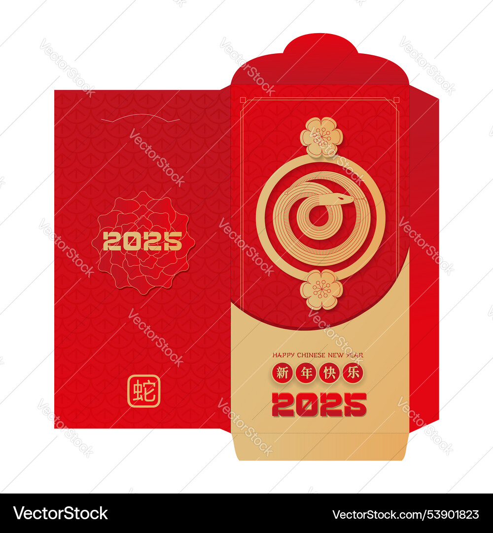 Chinese new year 2025 lucky red envelope Vector Image