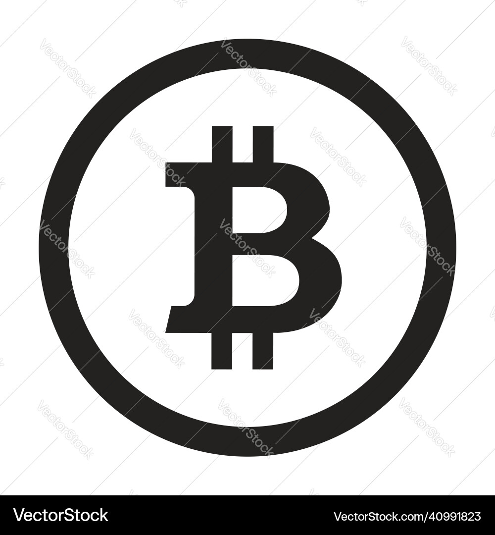 Crypto currency bitcoin bit coin logo Royalty Free Vector