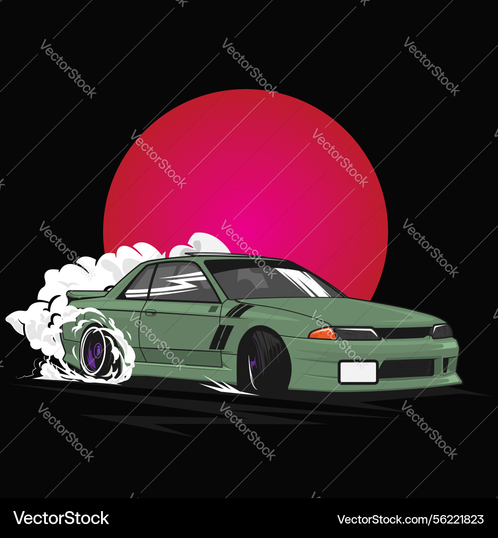 Drift car Royalty Free Vector Image - VectorStock