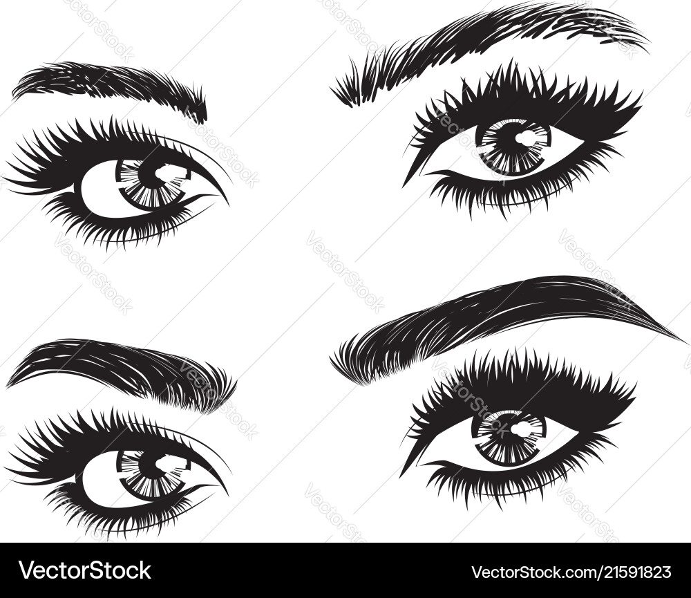 Eyebrow threading before and after Royalty Free Vector Image
