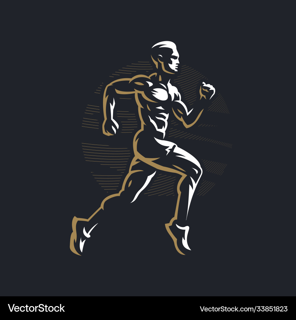 Fitness man runner Royalty Free Vector Image - VectorStock