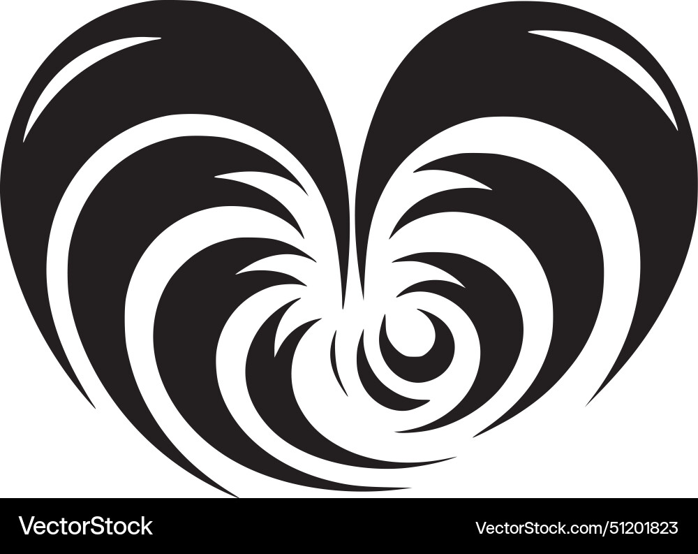 Heart - black and white Royalty Free Vector Image