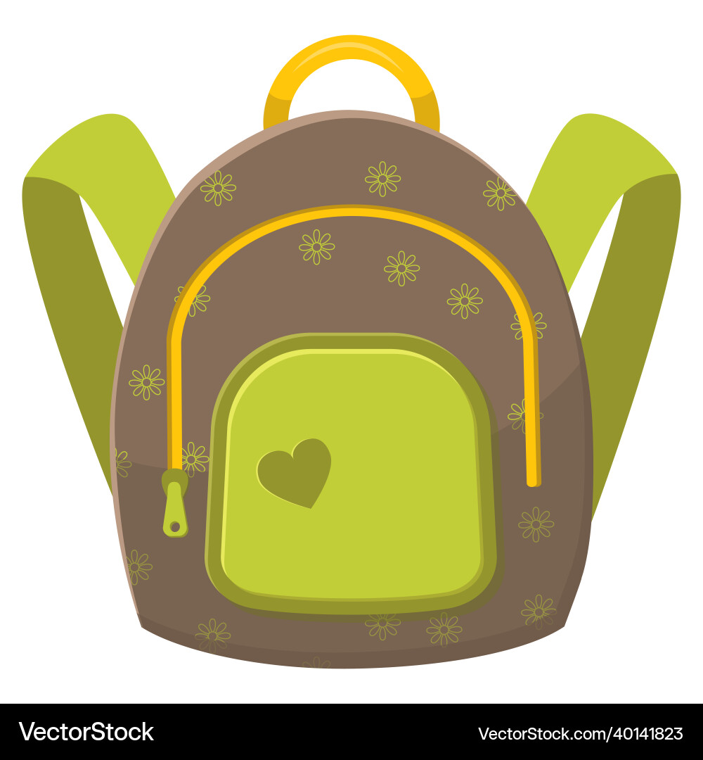 Kids school backpack flat style isolated Vector Image