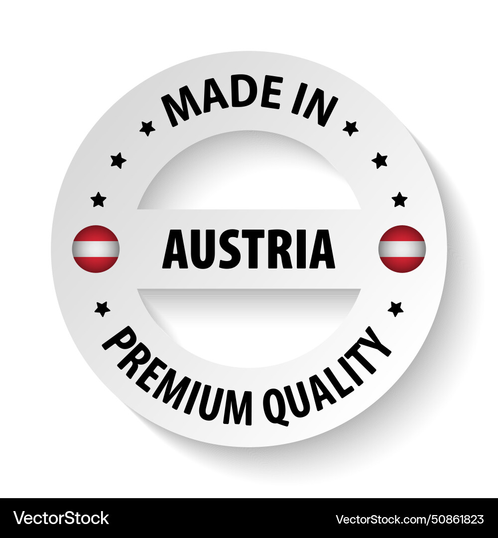 Made in austria graphic and label Royalty Free Vector Image