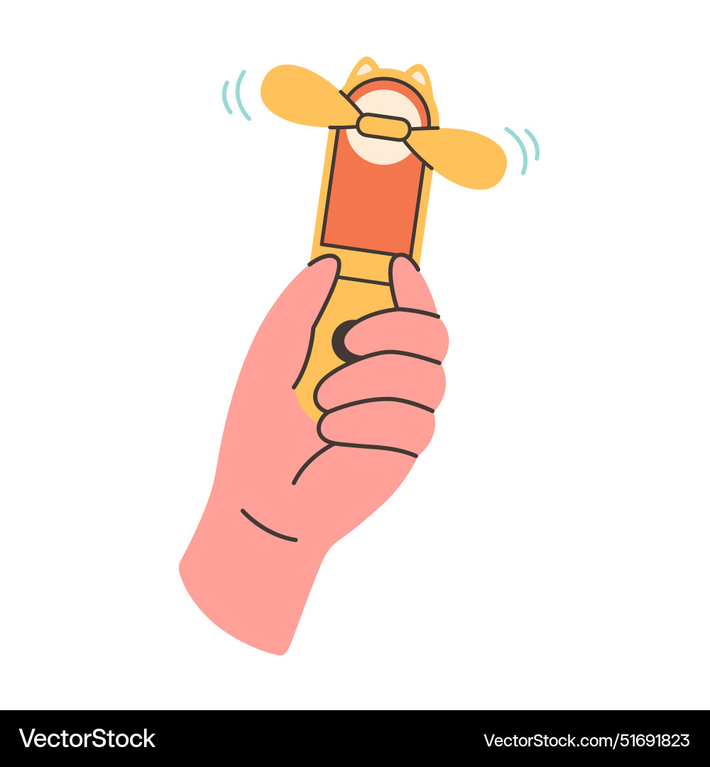 Modern portable fan table hand mini Royalty Free Vector