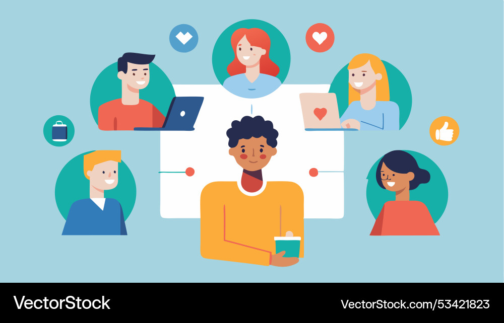 Office colleagues group support meeting Royalty Free Vector