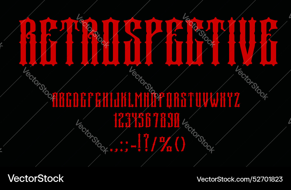 Old gothic tattoo font english alphabet typeface Vector Image