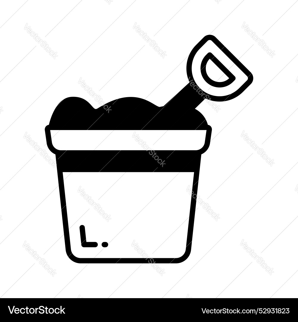 Sand bucket icon represents a small pail used Vector Image