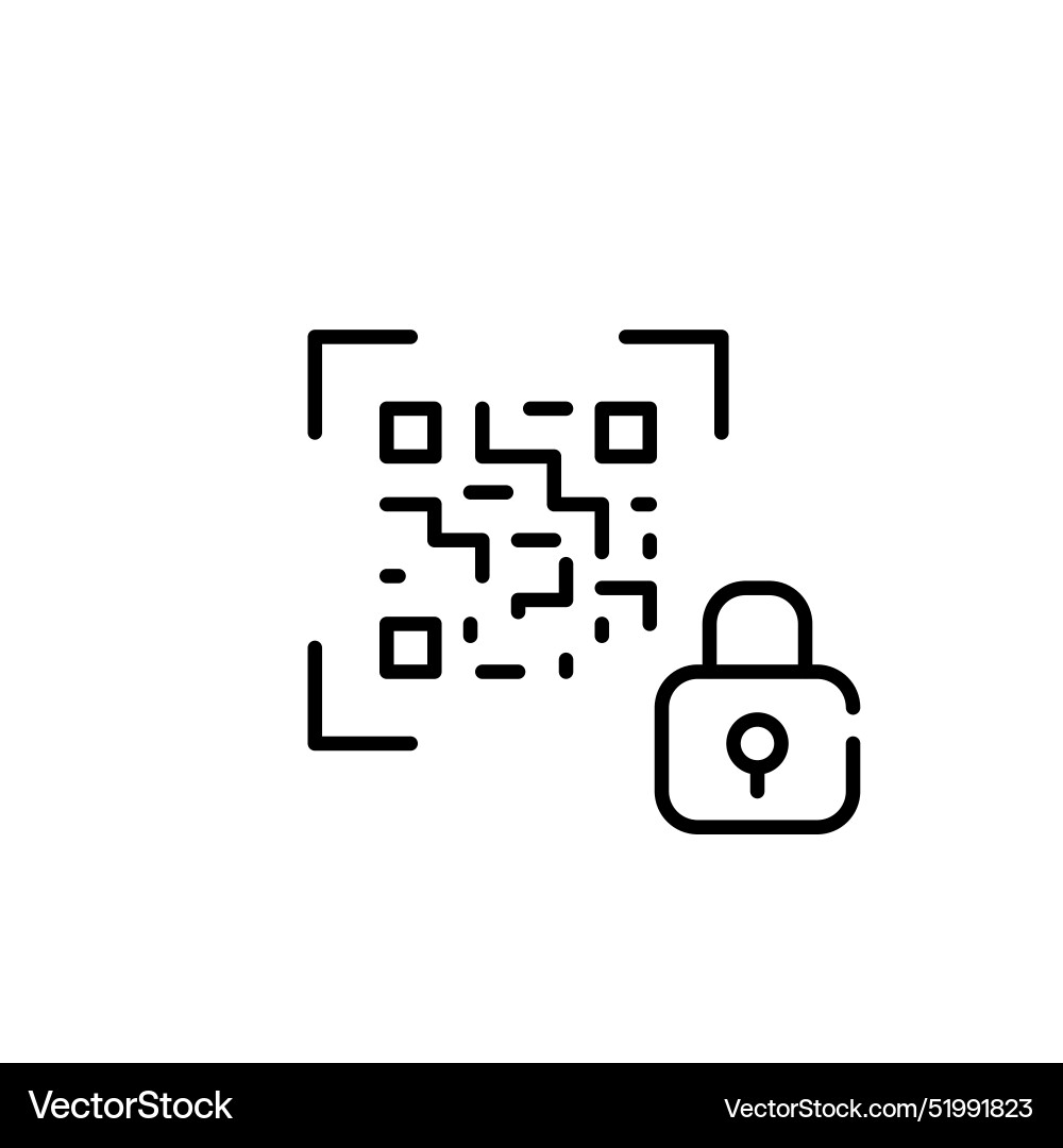 Scan qr code and lock confidentiality Royalty Free Vector