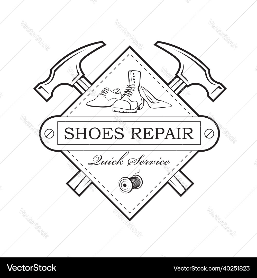 Shoe repair emblem Royalty Free Vector Image - VectorStock