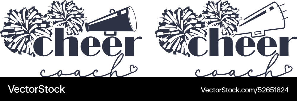 2 styles cheer coach cheerleading pom poms Vector Image