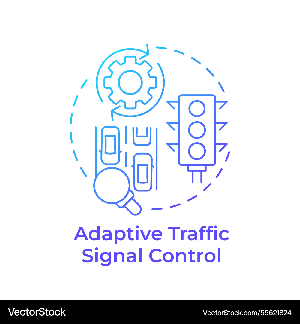 Adaptive traffic signal control blue gradient Vector Image