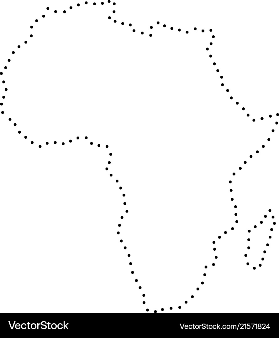 Africa abstract schematic map from the black dots Vector Image