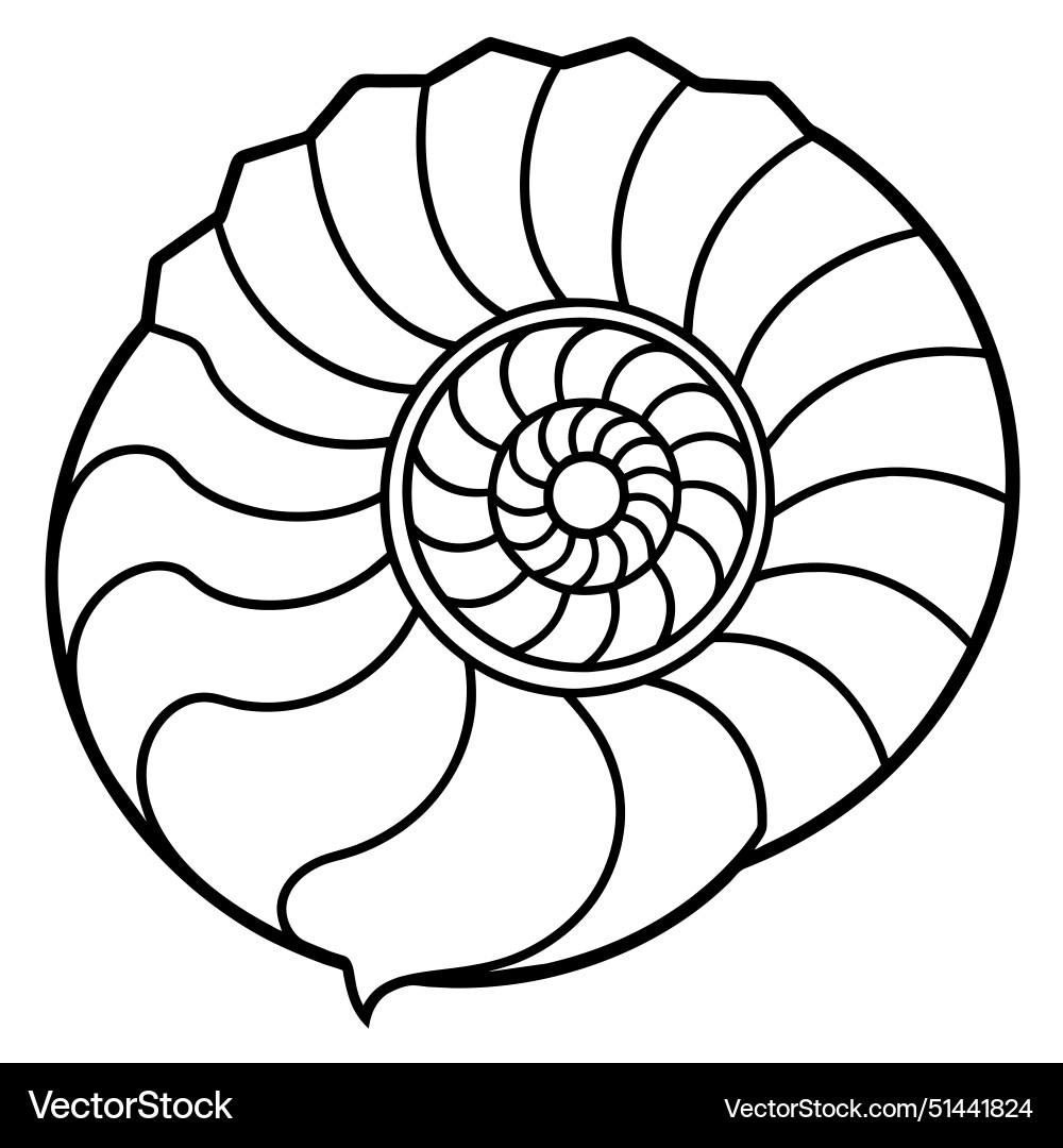 Ammonite shell sleeps icon Royalty Free Vector Image