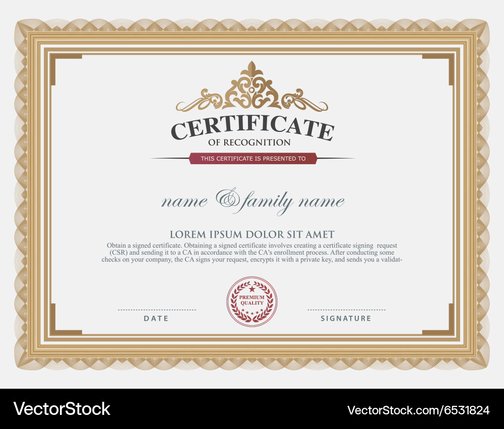 Certificate Royalty Free Vector Image - VectorStock