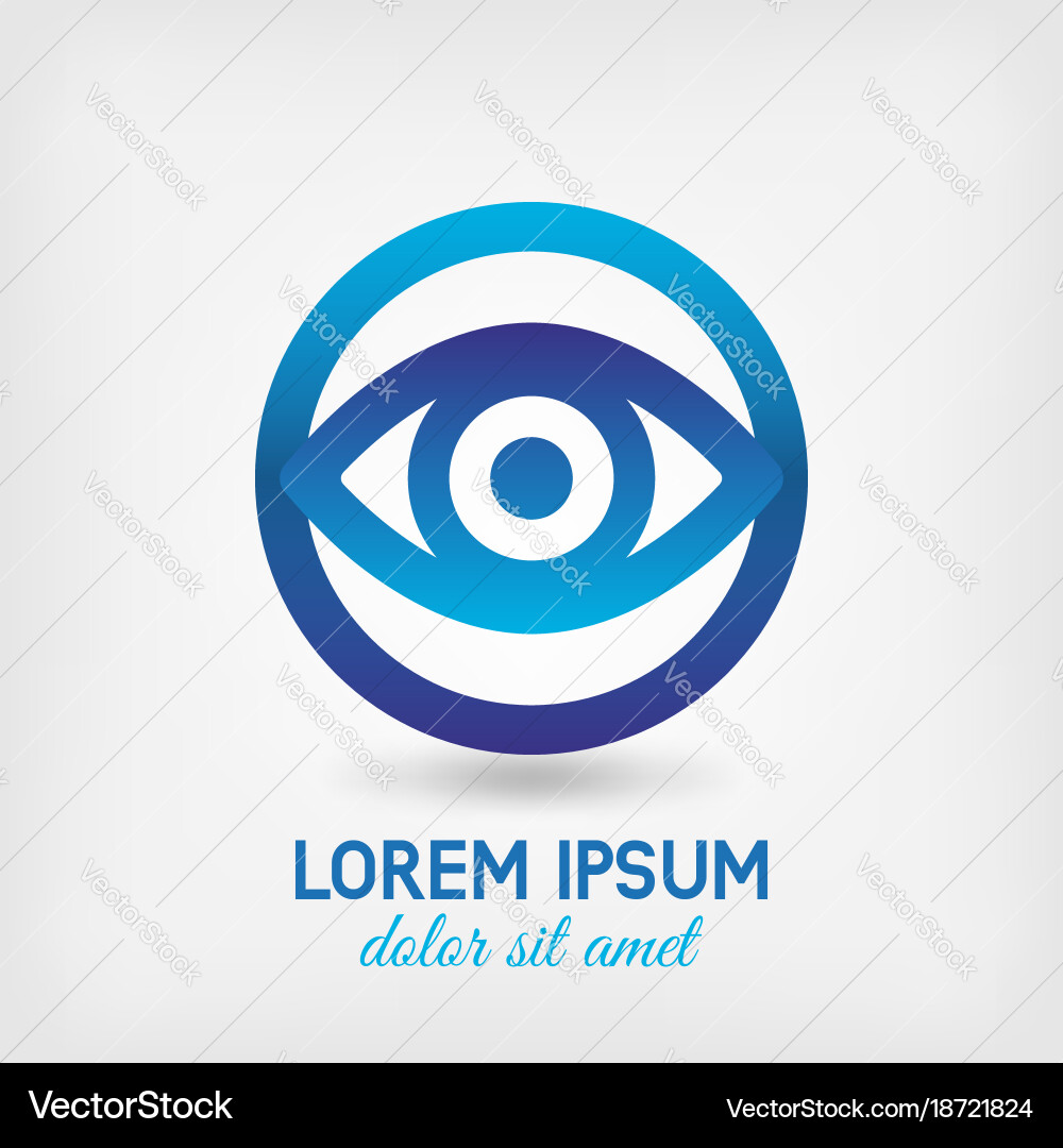 Eyes in the lens symbol Royalty Free Vector Image