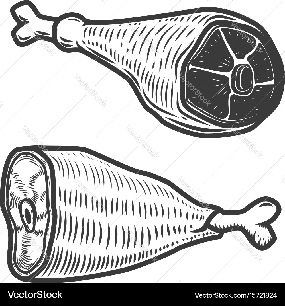 Ham meat isolated on white background design Vector Image