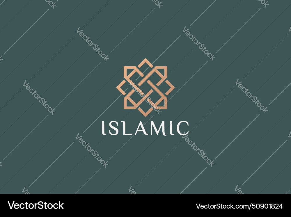 Islamic geometric linear logo minimalist luxury br