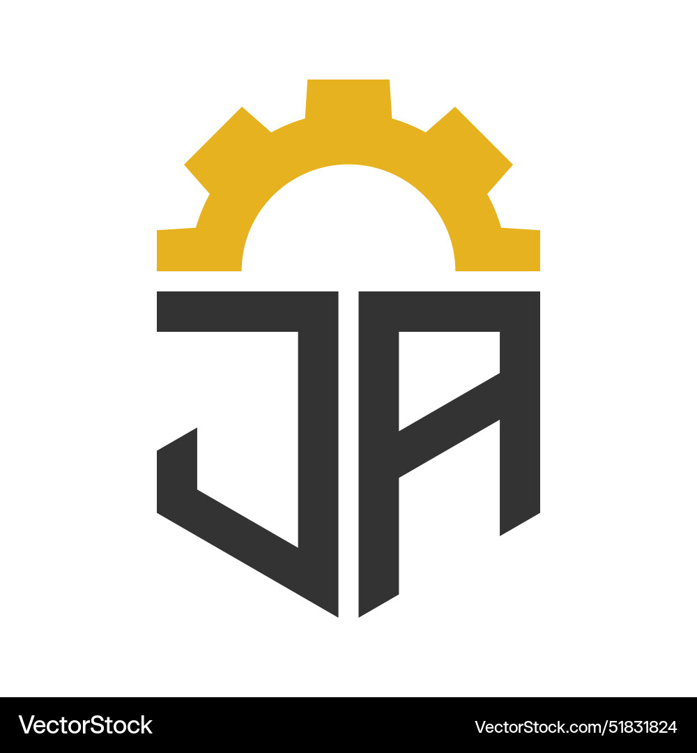 Letter ja gear logo design for service center Vector Image