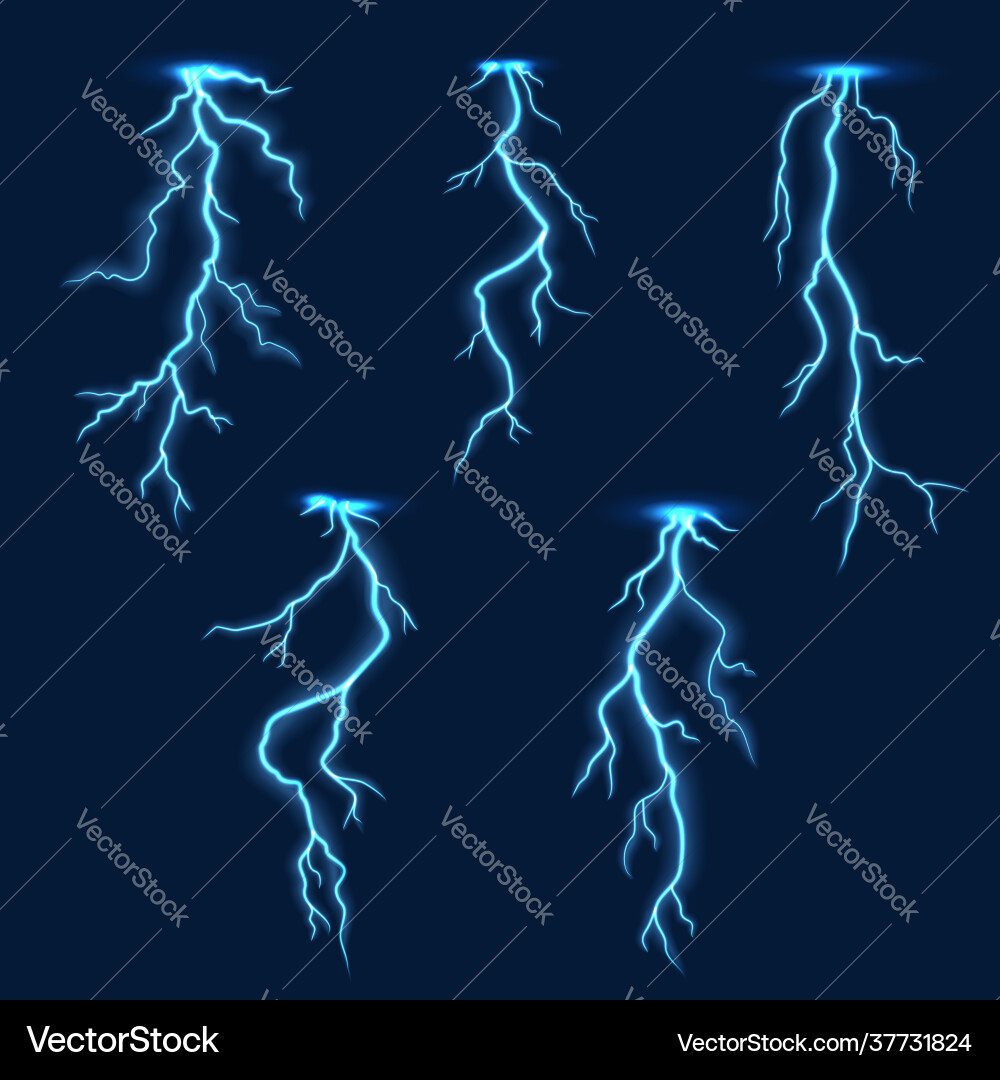 Lightning thunderbolt or thunderstorm flash light Vector Image