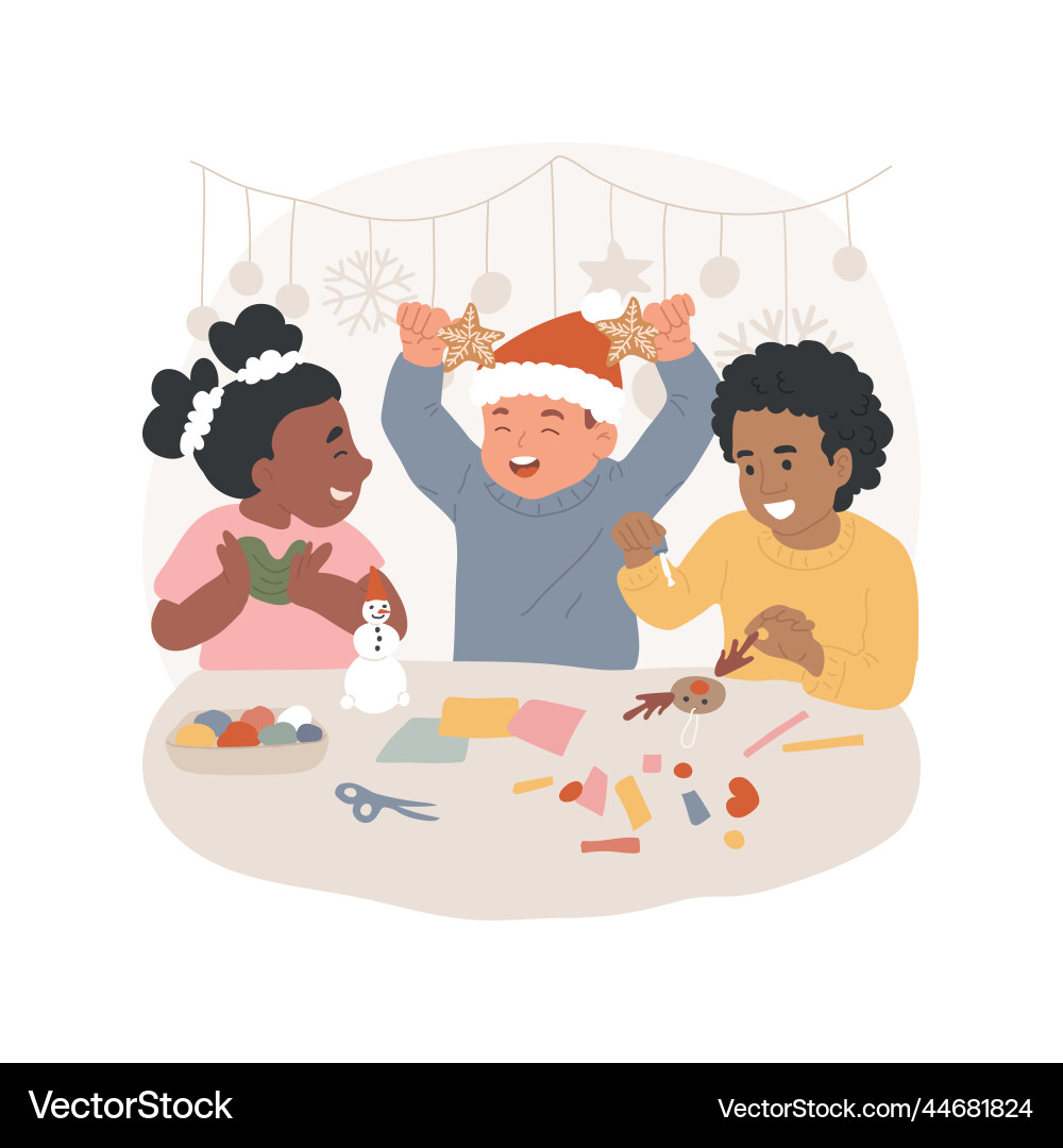 Making crafts together isolated cartoon Royalty Free Vector