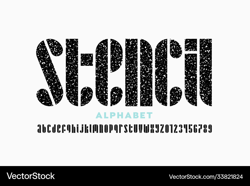 Military Style Stencil Font Royalty Free Vector Image