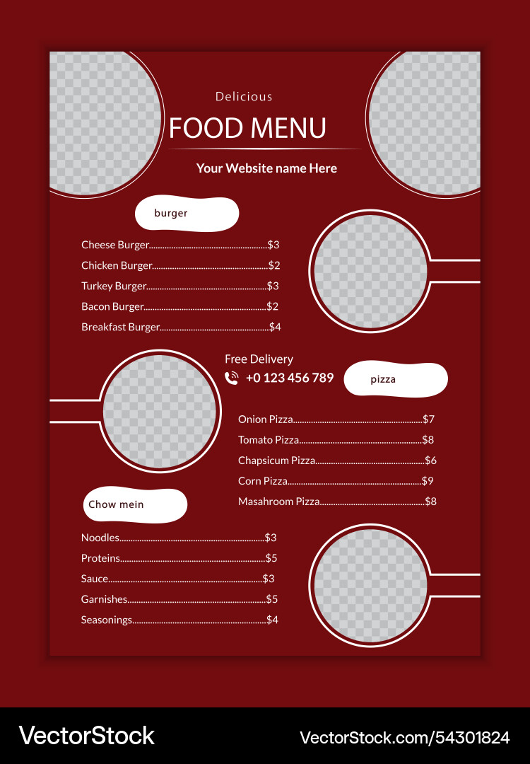 Modern food menu template Royalty Free Vector Image
