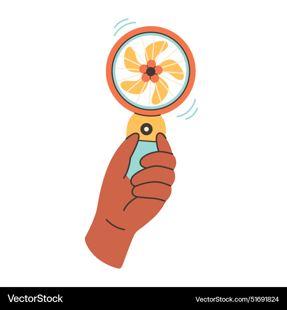 Modern portable fan table hand mini Royalty Free Vector