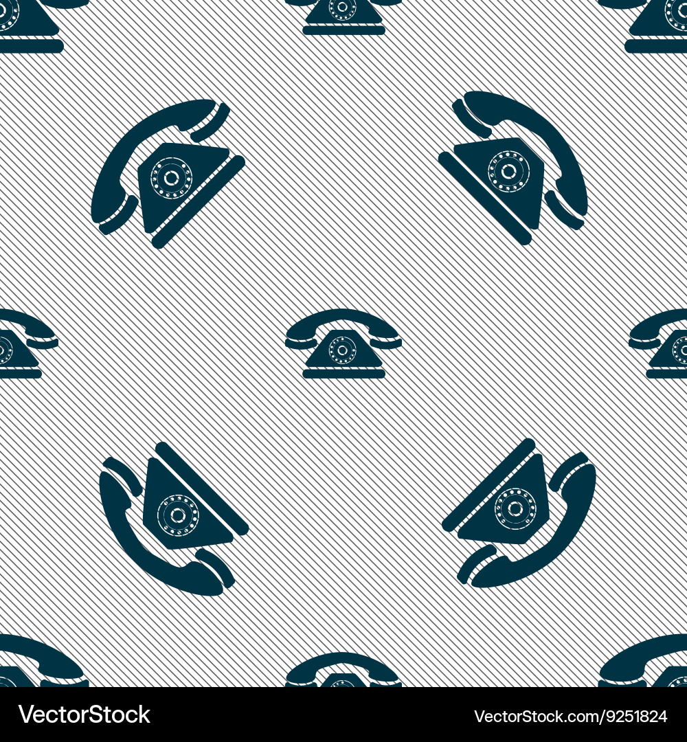 Retro telephone icon sign seamless pattern Vector Image