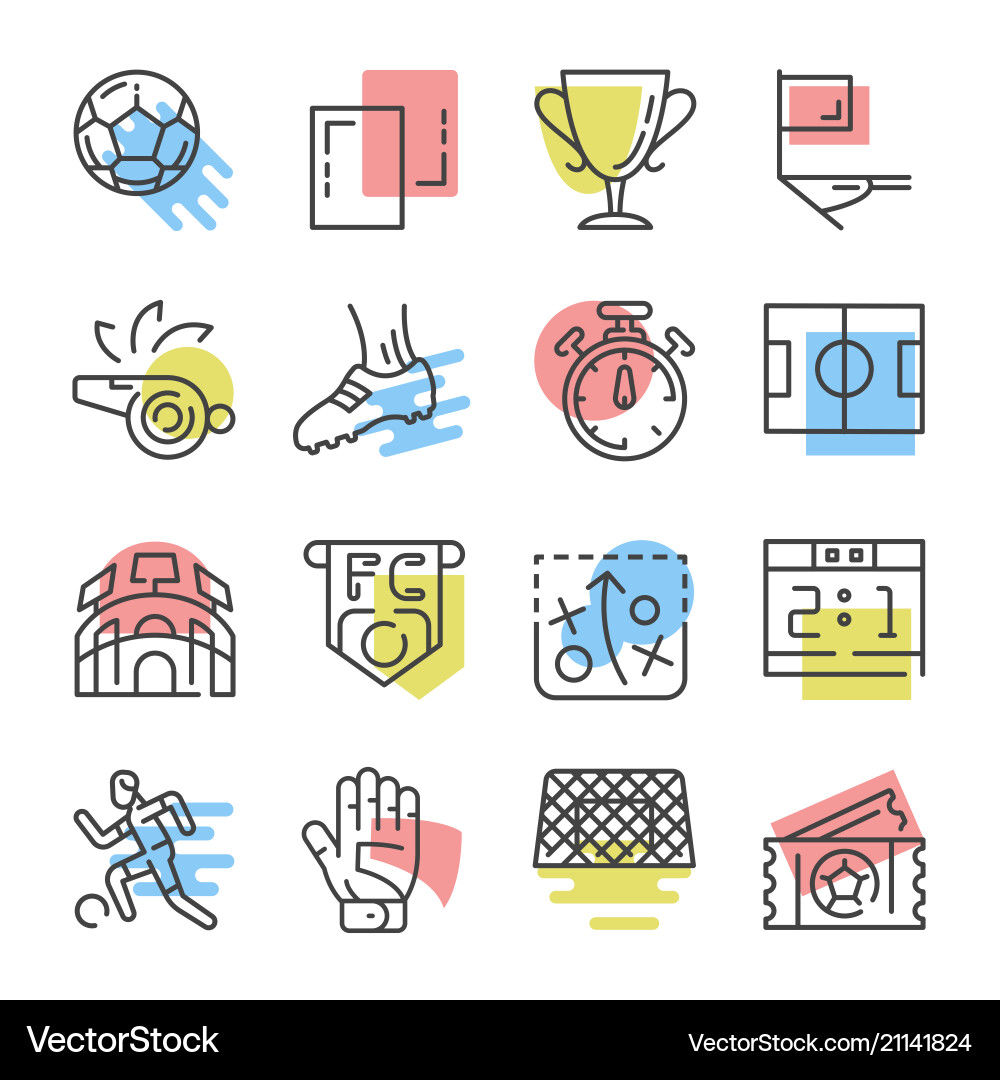 Soccer line icon Royalty Free Vector Image - VectorStock