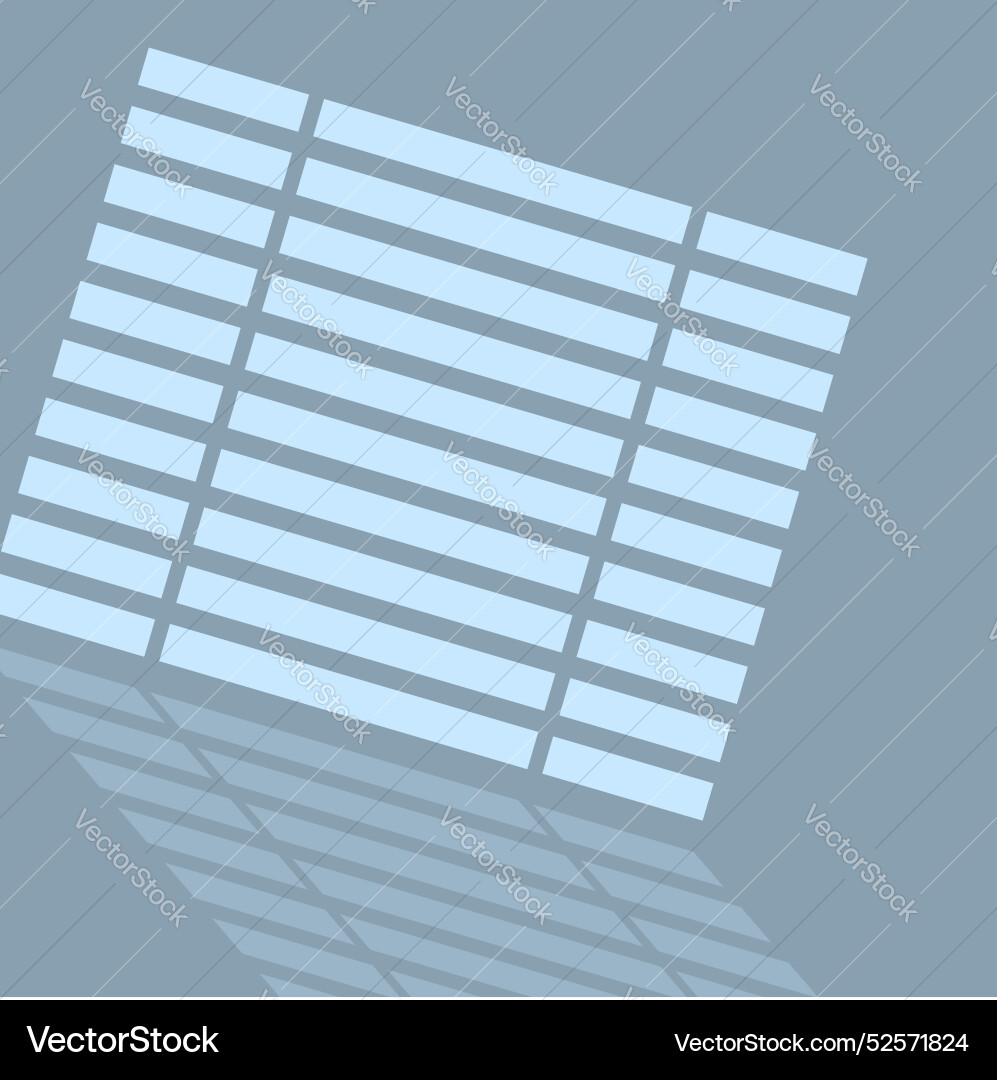Sunlight shining through window blinds casting Vector Image