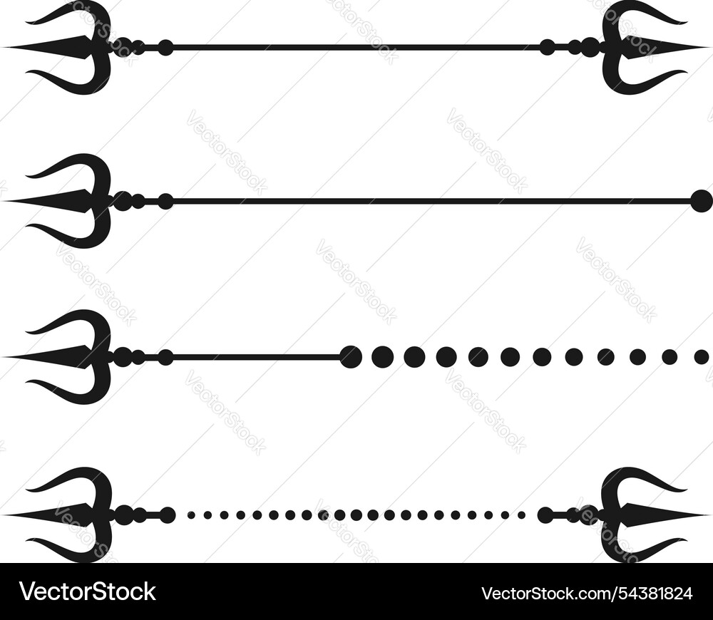 Trisula a god weapon in black trident template Vector Image