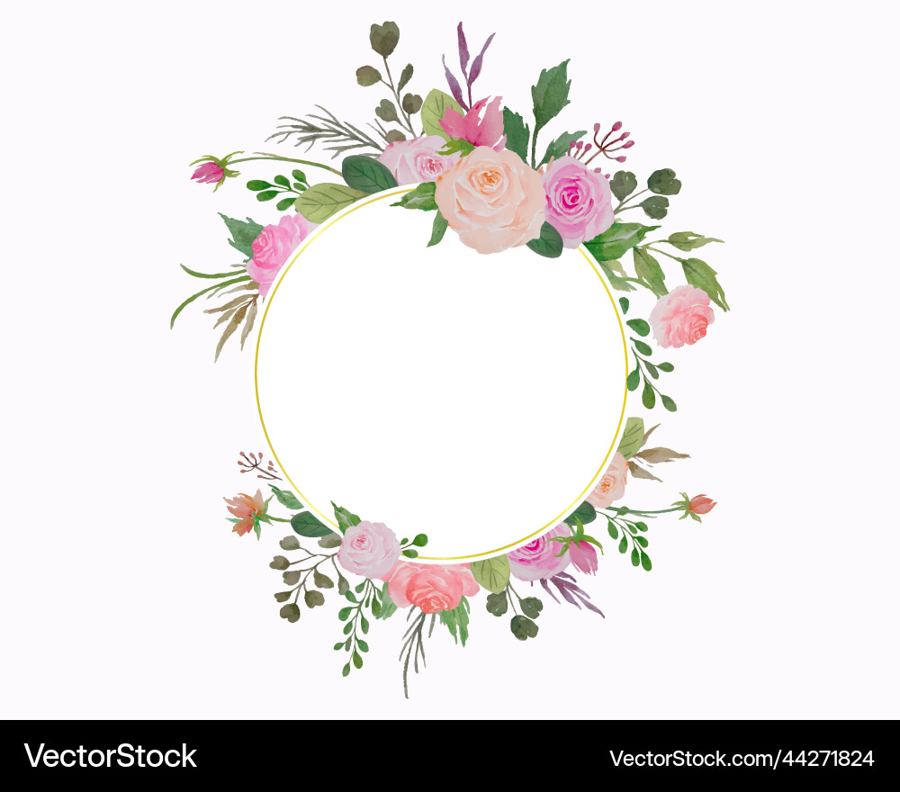 Watercolor Floral Frame Royalty Free Vector Image