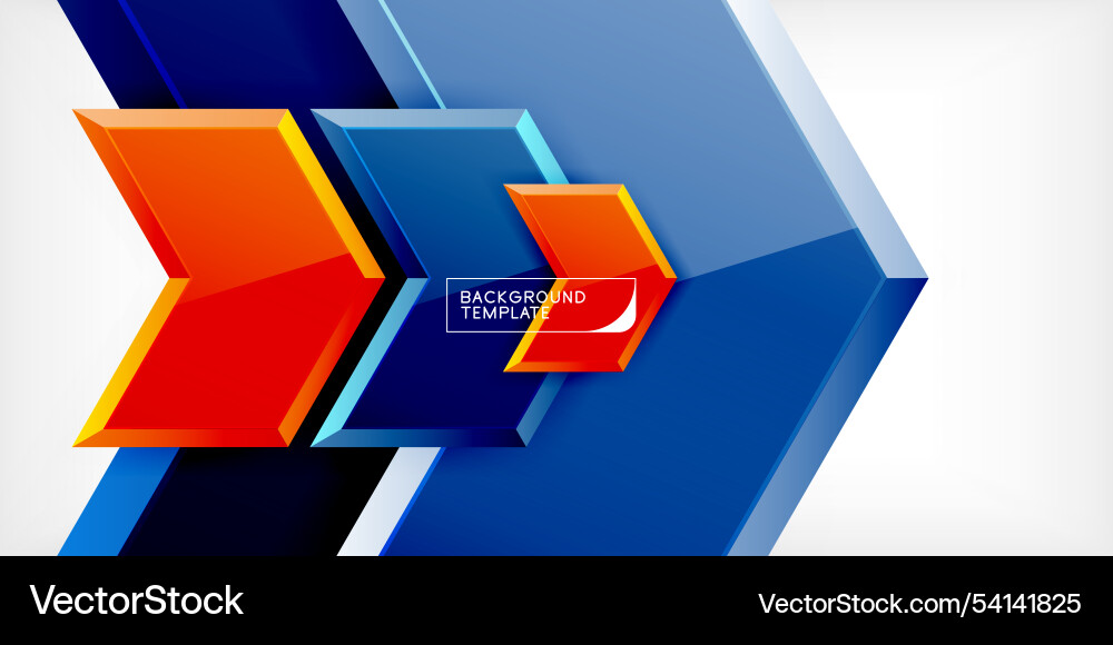 3d arrow techno design template Royalty Free Vector Image