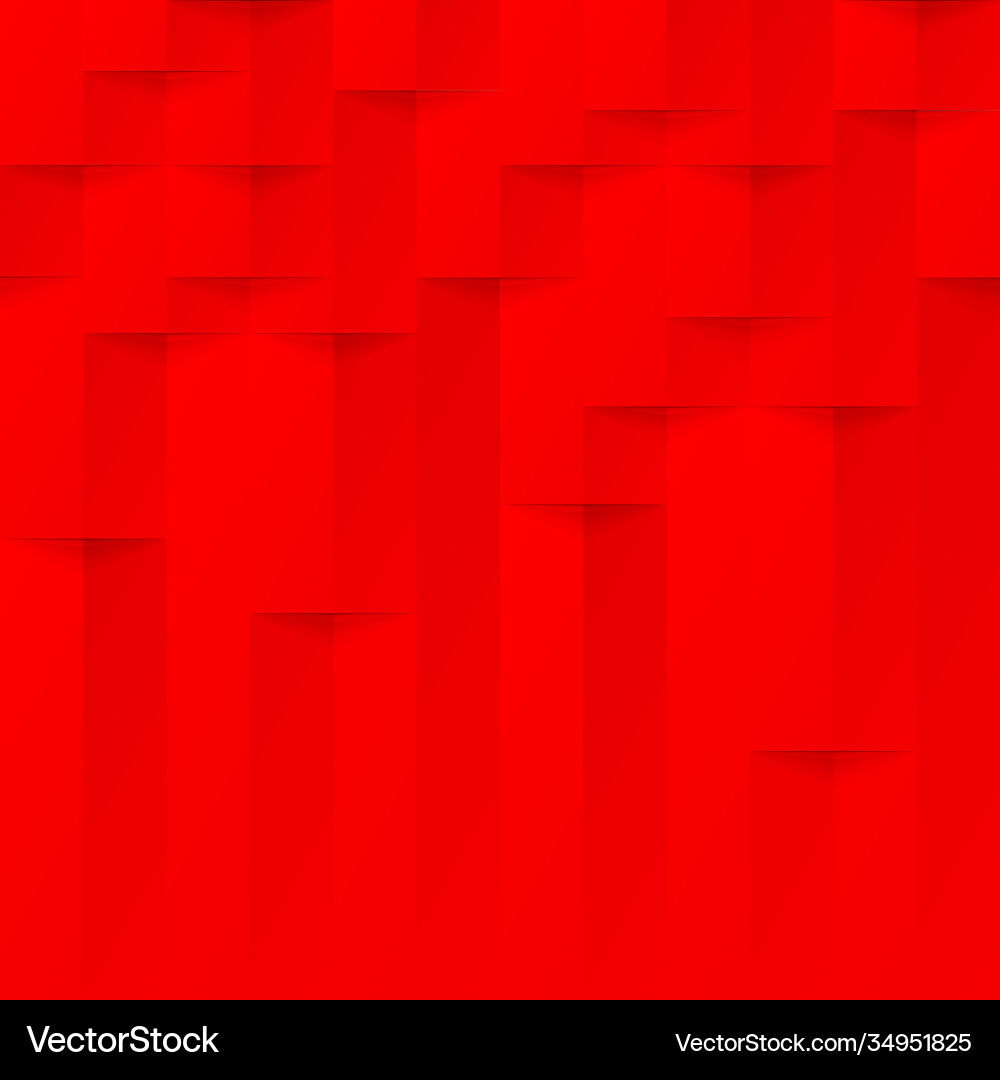 Abstract red 3d geometric pattern brick wall Vector Image