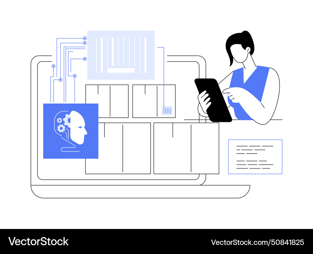 Ai-powered inventory management abstract concept Vector Image