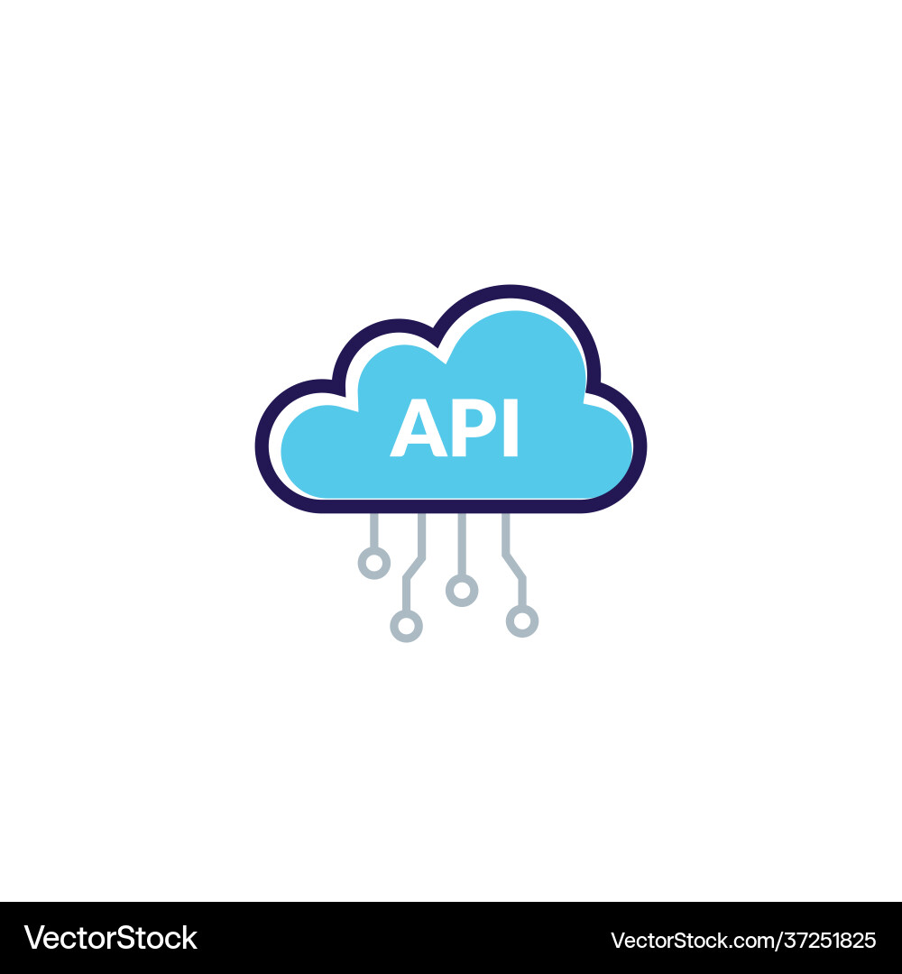 Api cloud integration icon data process flat Vector Image