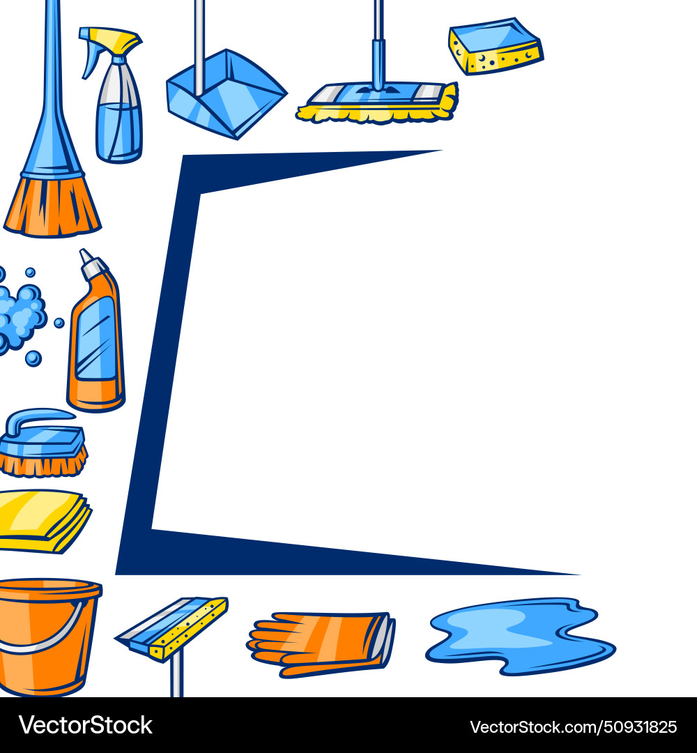 Background with cleaning items housekeeping Vector Image