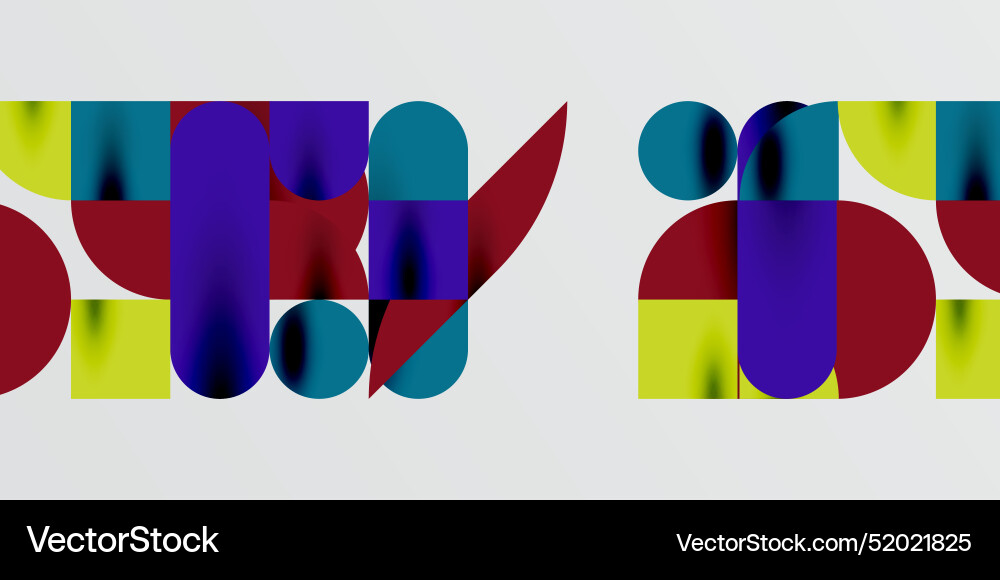 Circles semi squares and round shapes Royalty Free Vector