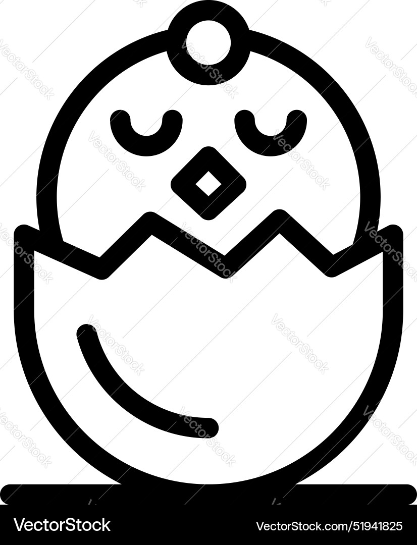 Cute little chick hatching from egg minimalist Vector Image