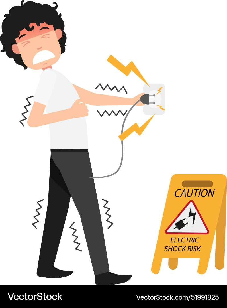Electric shock risk caution sign Royalty Free Vector Image Electric shock risk caution sign Royalty Free Vector Image