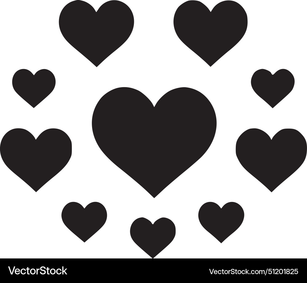 Hearts - minimalist and simple silhouette Vector Image