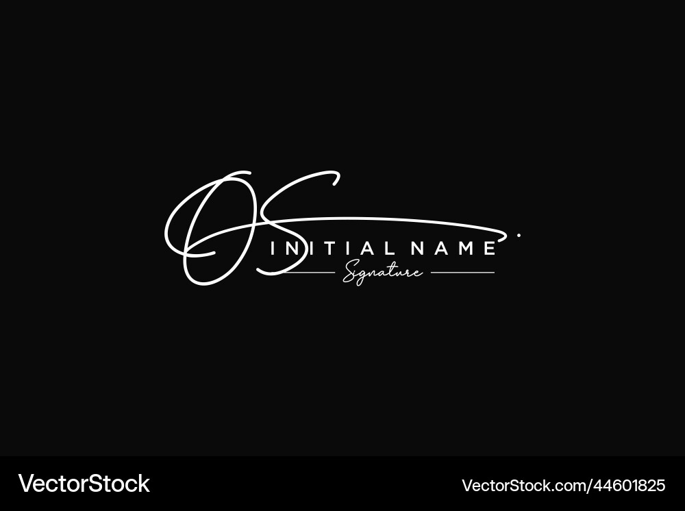 Initial os signature logo template hand drawn Vector Image