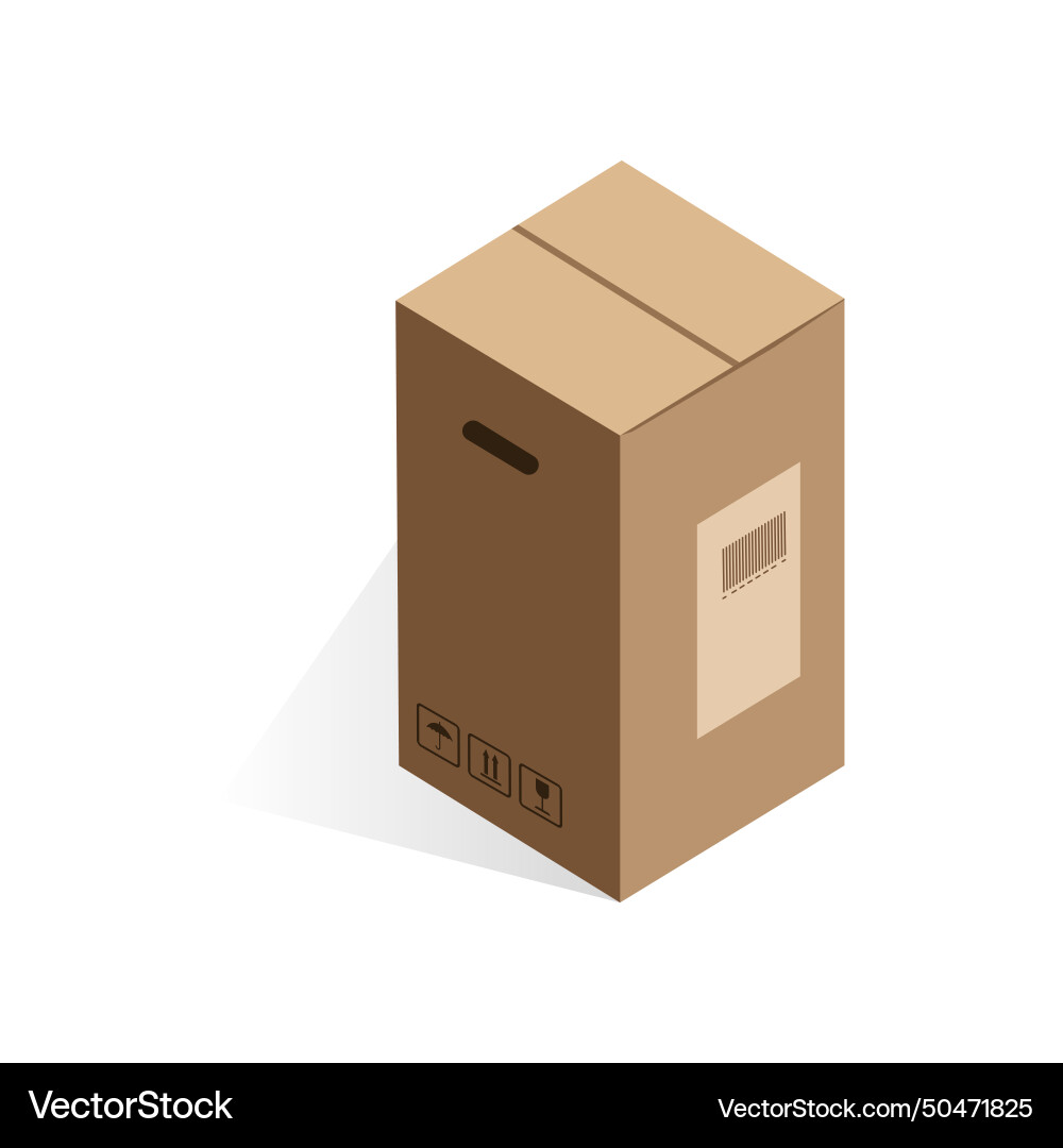 Isometric closed cardboard box cargo mail package Vector Image