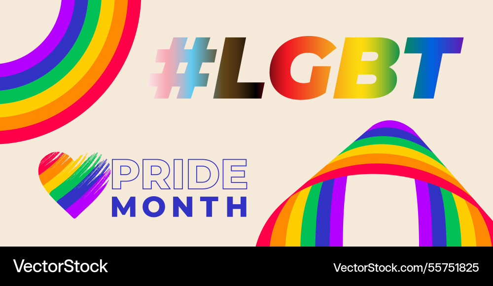 Lgbt 2025 pride month banner background Royalty Free Vector