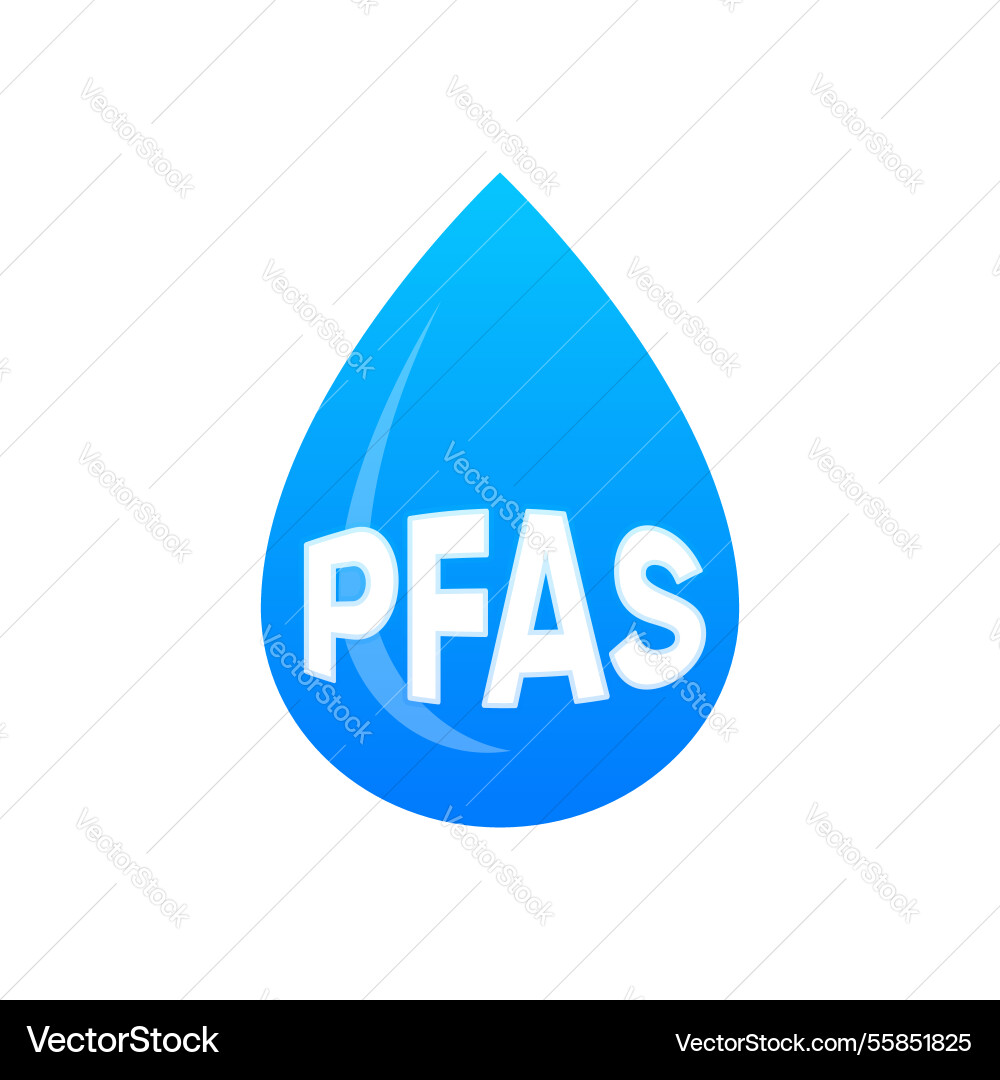 Pfas free sign no badge icon Royalty Free Vector Image
