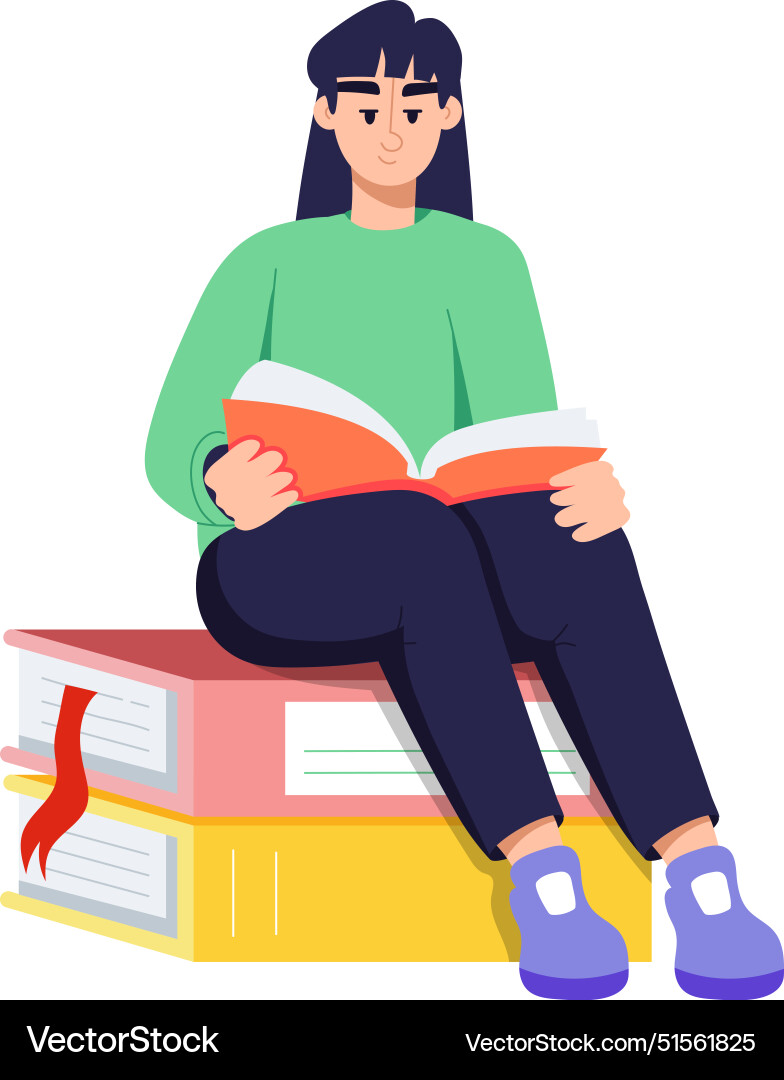 Reading student Royalty Free Vector Image - VectorStock